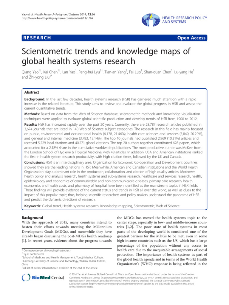 Scientometric Trends and Knowledge Maps of Global Health Systems ...