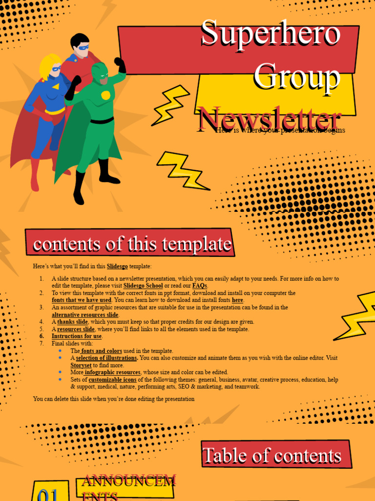 Superhero Group Newsletter by Slidesgo | PDF | Planets | Solar System