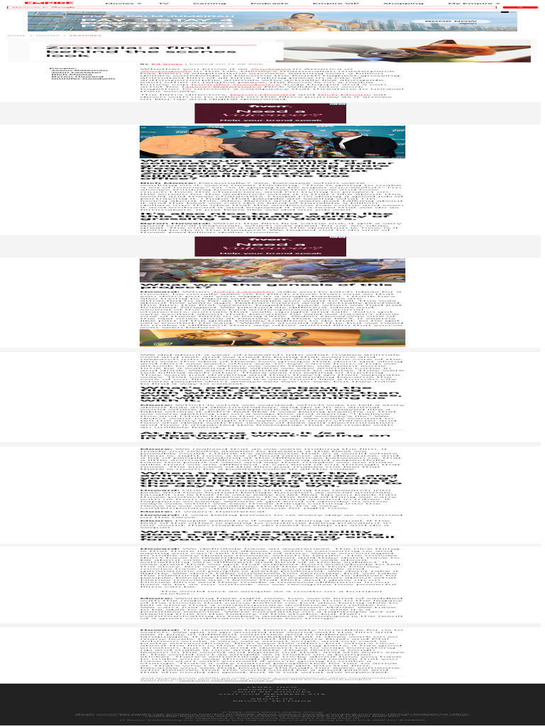 Zootopia A Final Behind The Scenes Look - Empire Movies Empire | PDF