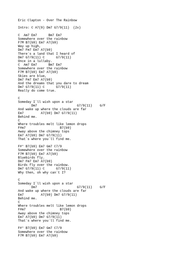Eric Clapton - Over The Rainbow | PDF