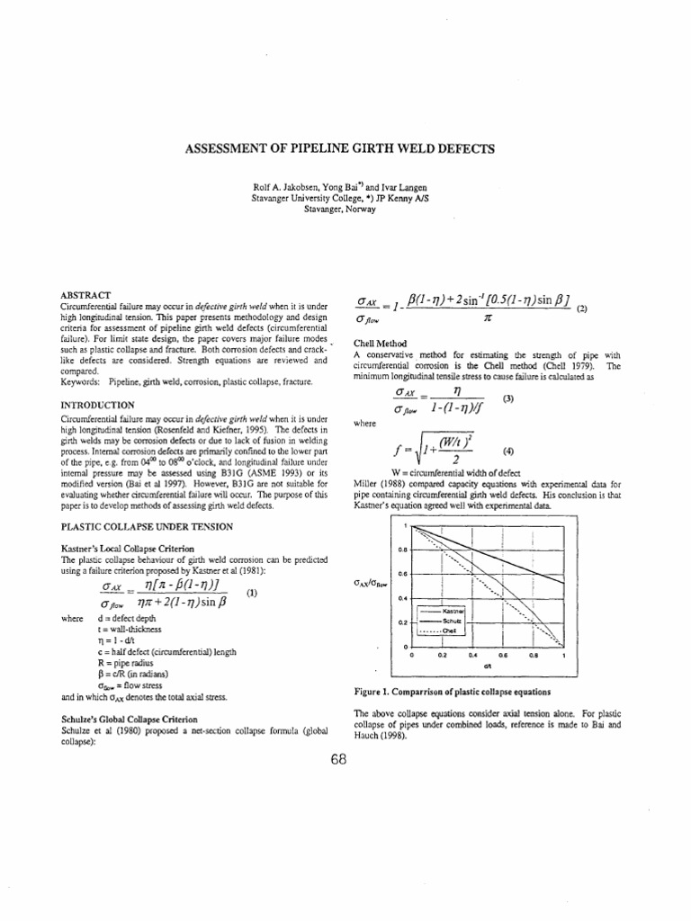 Assess Pipeline Girth Weld Defects | PDF | Fracture Mechanics | Fracture