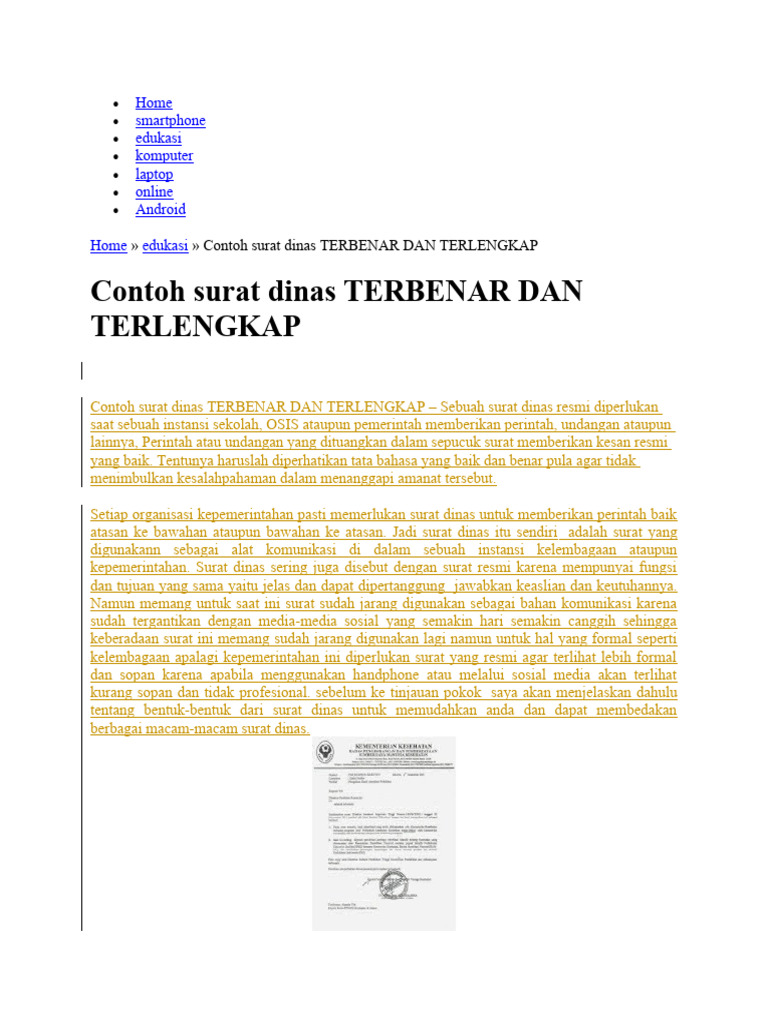 Surat Dinas | PDF