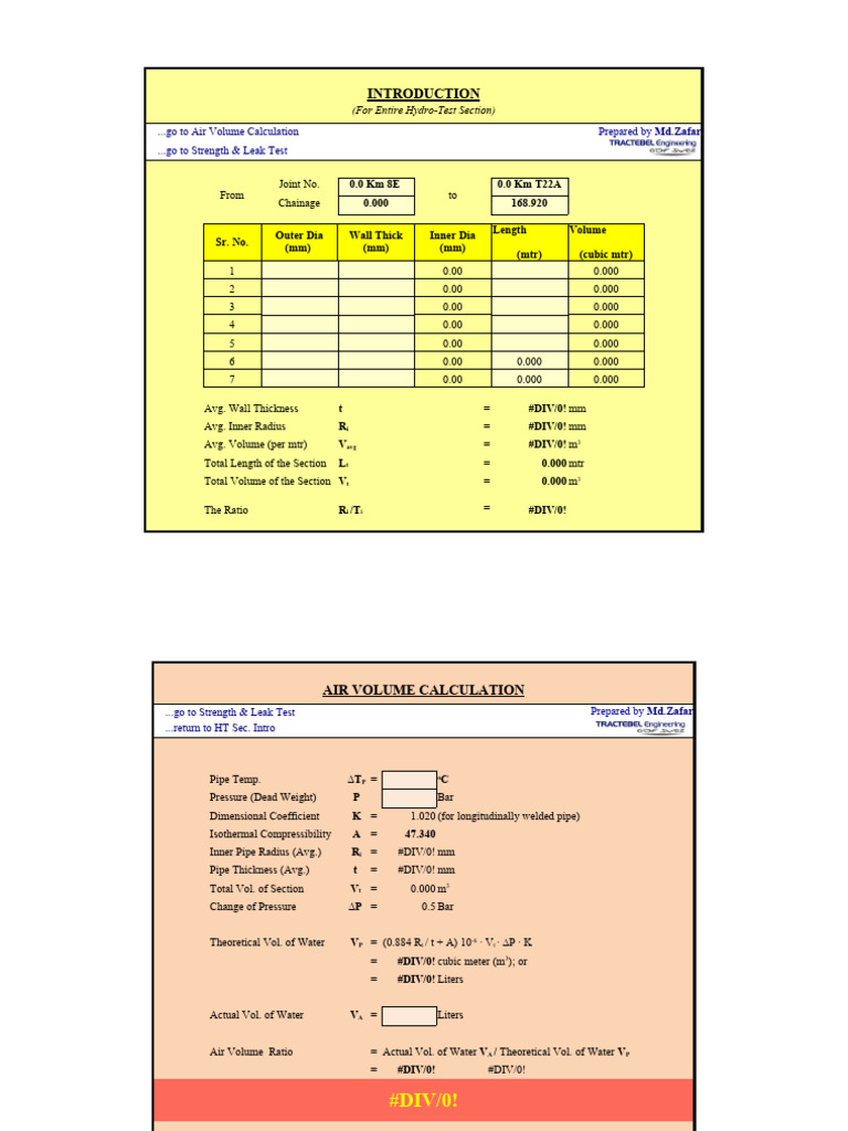 Hydro-Test Calculation Zafar | PDF | Pipe (Fluid Conveyance) | Chemical ...
