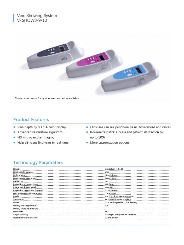Brochure of Infrared Vein Finder | PDF | Rgb Color Model | Oled
