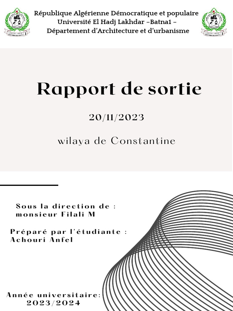 Rapport de Sortie Constantine | PDF