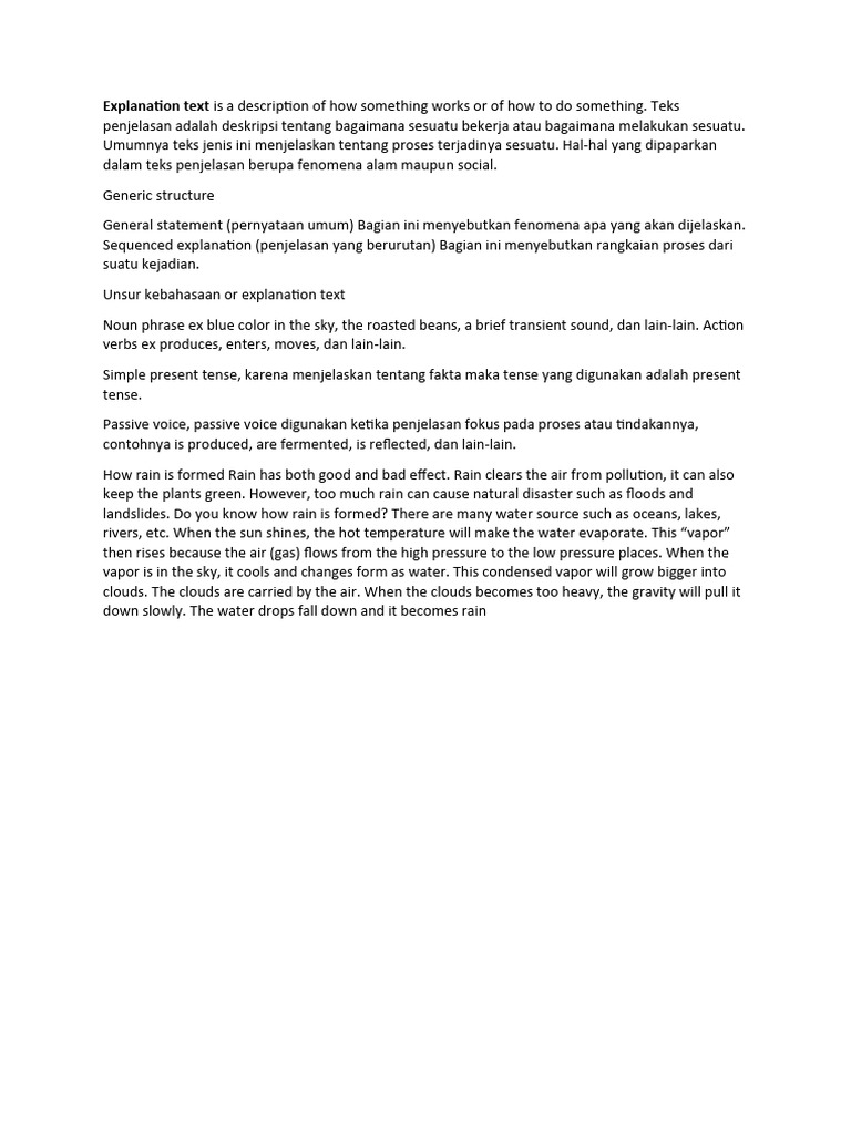 Explanation Text Is A Description of How Something Works or of How To ...
