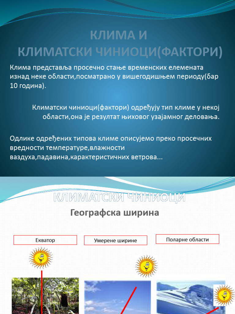 Klimatski Cinioci I Tipovi Klime | PDF