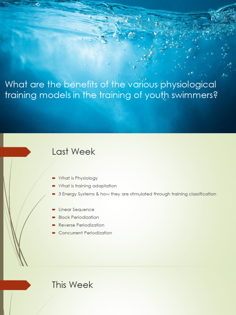 Benefits of Training Models for Youth Swimmers | PDF | Cellular ...