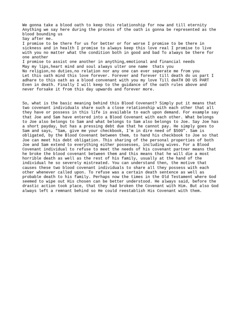 Oath | PDF | Covenant (Biblical)