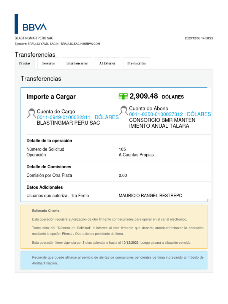 (BBVA) Transferencias | PDF