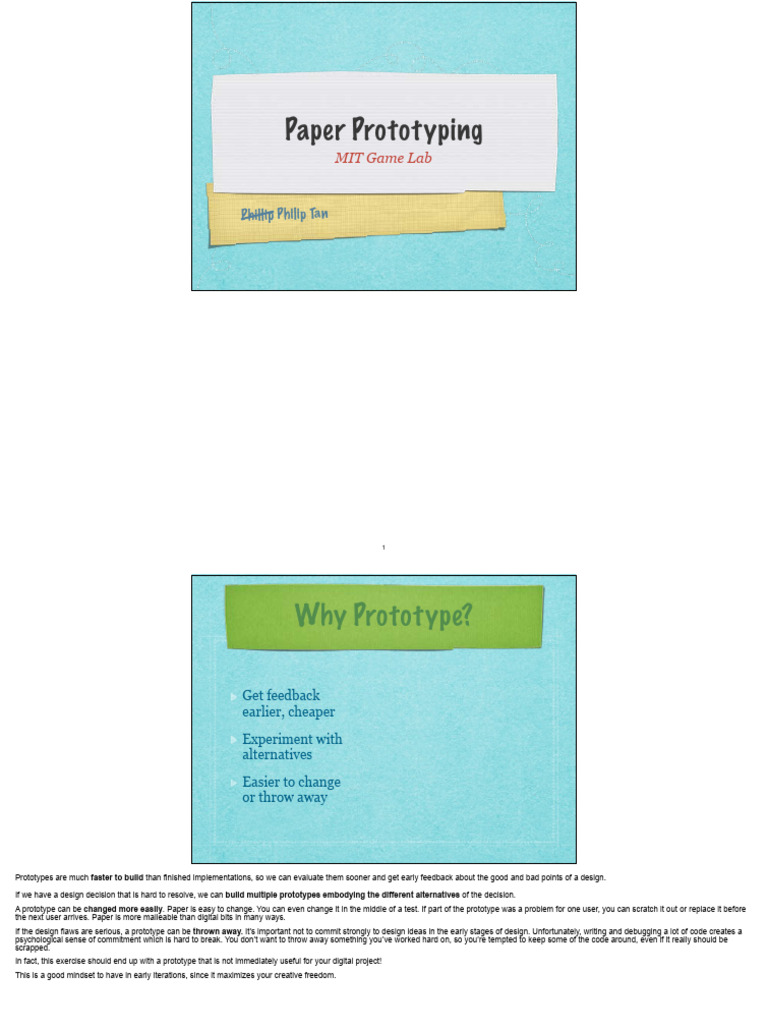 Paper Prototying - MIT Game Lab | PDF | Prototype | Design