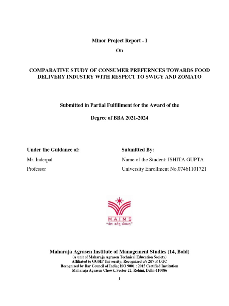 Bba Minor Project 2 Download Free Pdf Behavior Consumer Behaviour