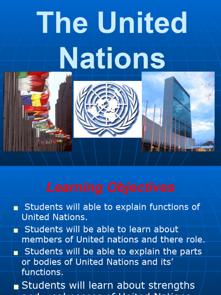 UnitedNations Power Point Presentation - Resources | PDF | United ...