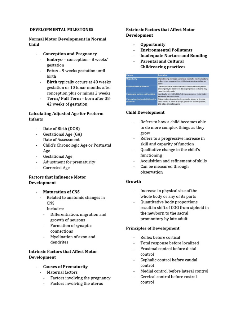 Developmental Milestone (Week 8) Reviewer | PDF | Child Development ...
