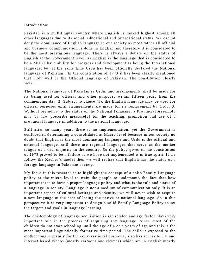 FAMILY LANGUAGE POLIcY 1 | PDF | First Language | Multilingualism