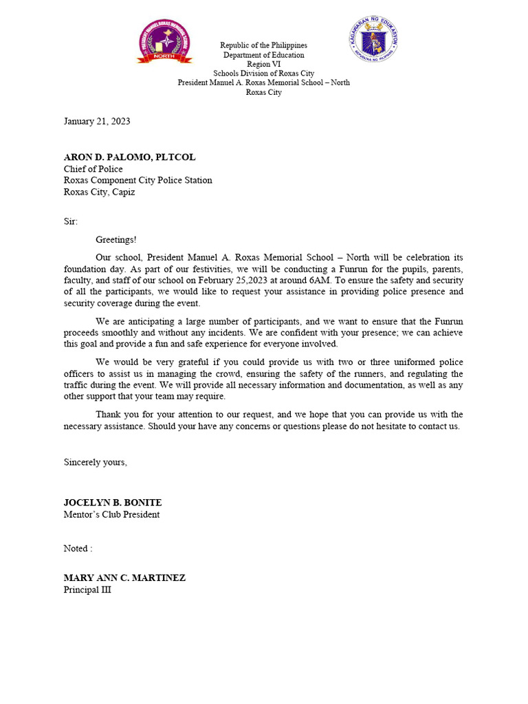 Permission Letter POLICE | PDF