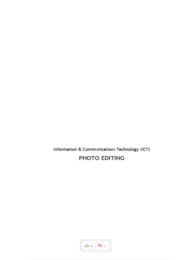 Photo Editing Grade 9 ICT | PDF | Image Editing | Adobe Photoshop
