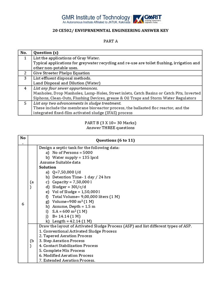 3rd BTech 2022-23civil EE Ses-K2 | PDF | Sewage Treatment | Water Pollution