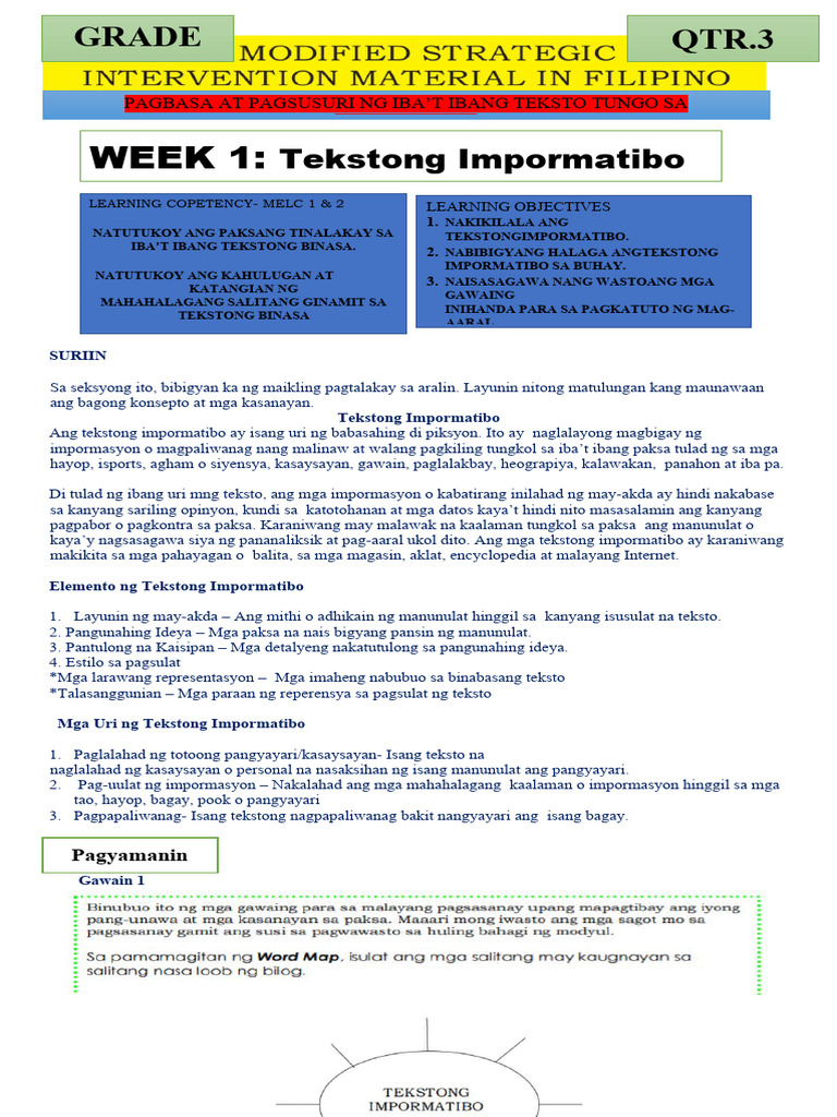 Fil12 - Pagbasa-at-Pagsusuri Qtr-3 | PDF