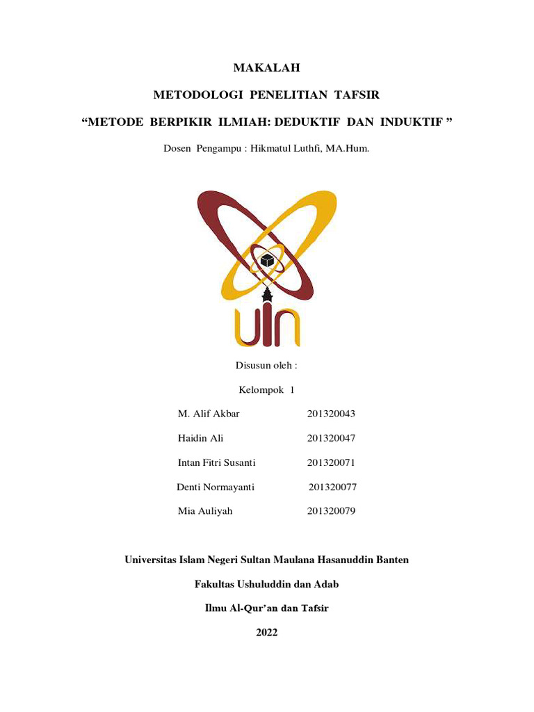 Metode Berpikir Ilmiah Deduktif Dan Indu | PDF