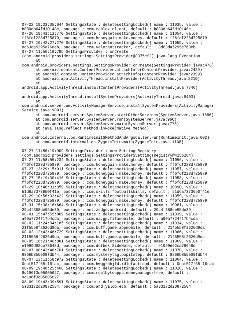 Settingsprovider | PDF | Java (Programming Language) | Formal Methods