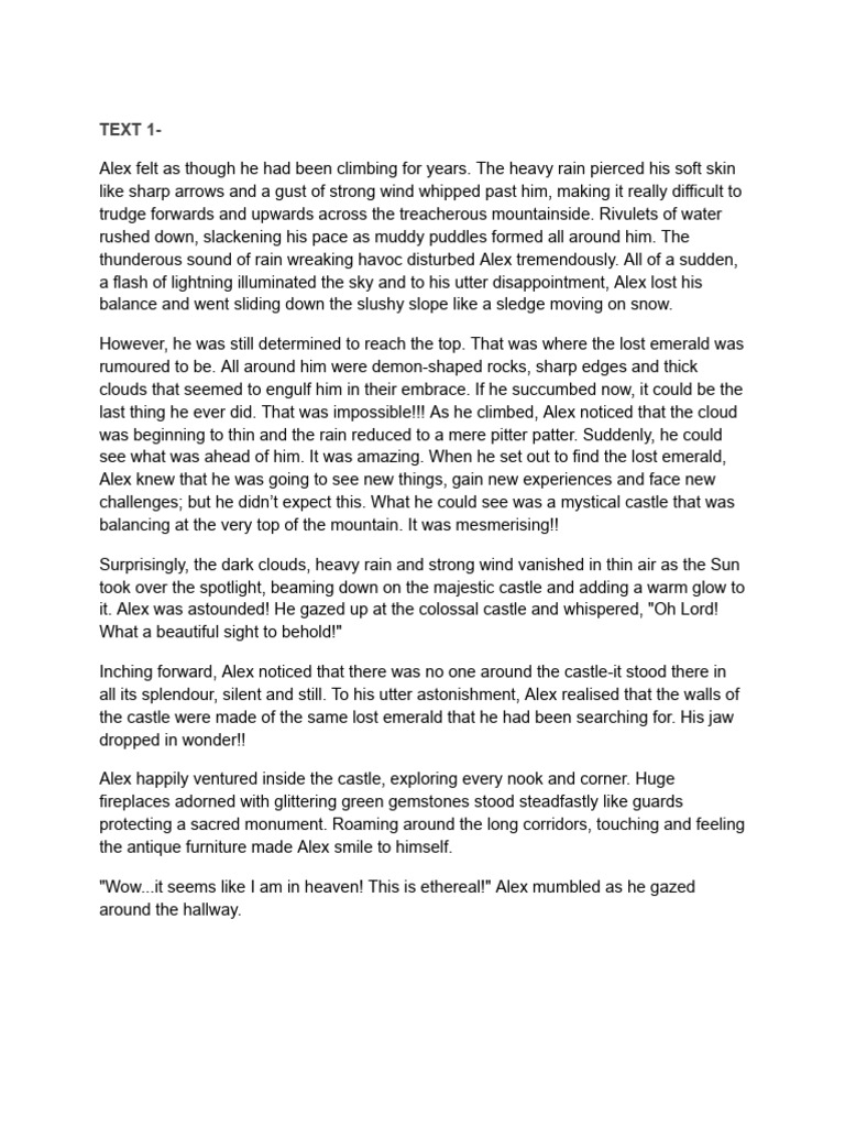 Descriptive Writing - Grade 9 | PDF