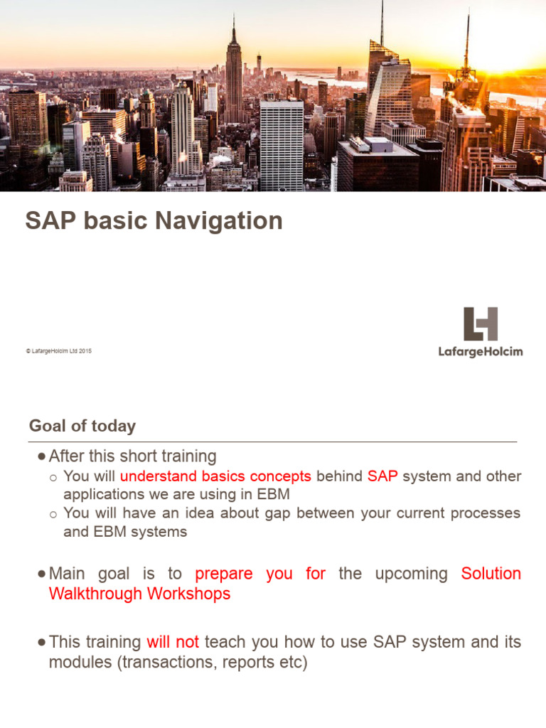 MEA BM SAP Basis Navigation Training Material | PDF | Icon (Computing) | Menu (Computing)