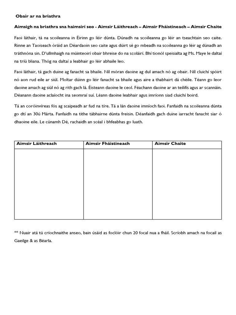 Aimsigh Na Briathra | PDF