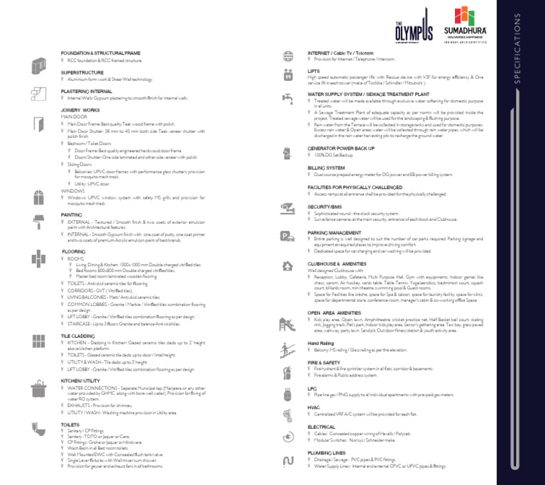 The Olympus Specification | PDF | Tile | Room