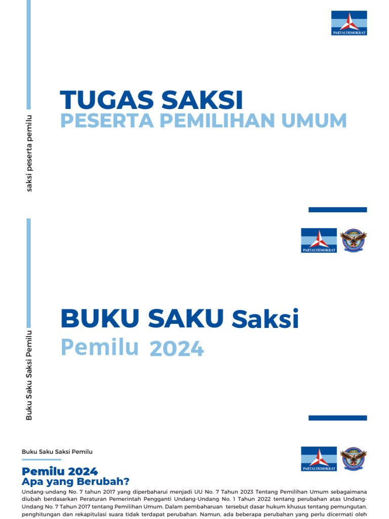 Buku Saku Saksi Pemilu 2024 REV 5 - NARSUM | PDF