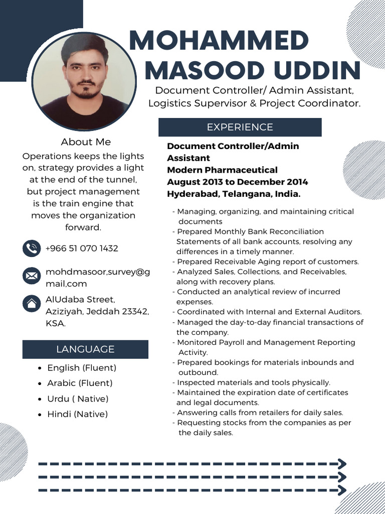 Mohammed Masood Uddin - CV (Updated) | PDF | Logistics | Project Management