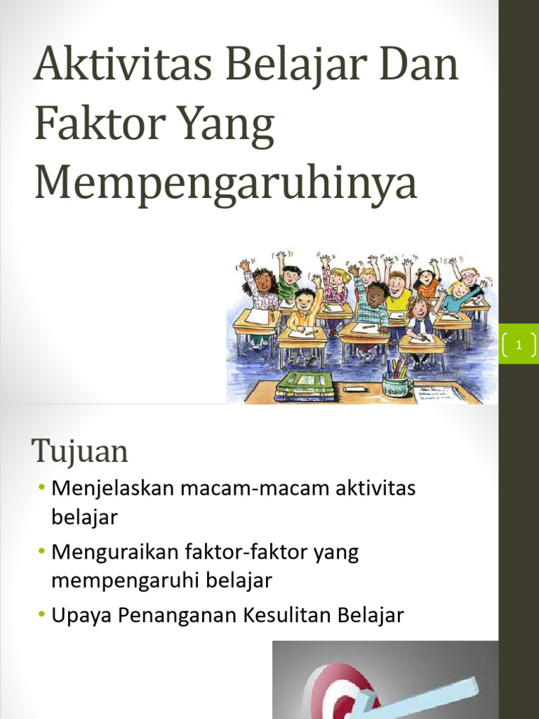 Aktivitas Belajar Dan Faktor-Faktor Yang Mempengaruhinya | PDF | Pengembangan Diri