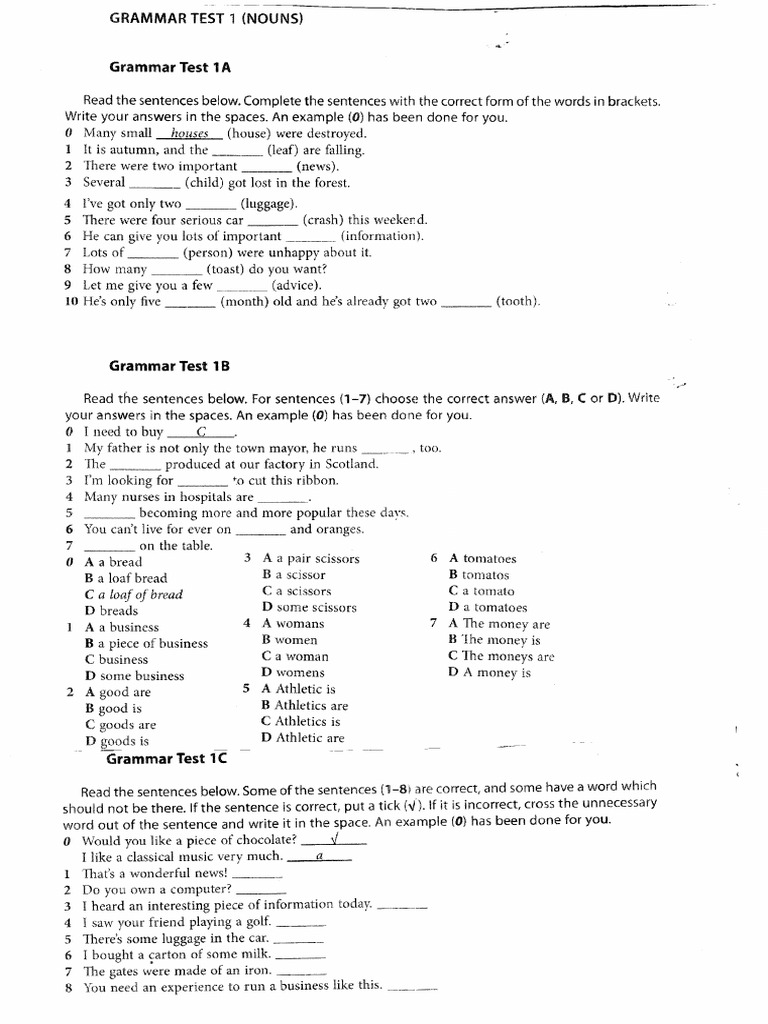 Grammar Tests | PDF