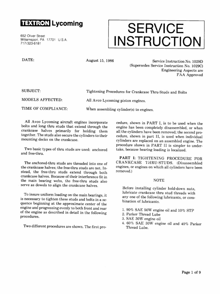 SI1029D 20bolts 2C 20crankcase 2C 20tightening 20procedures 20for ...