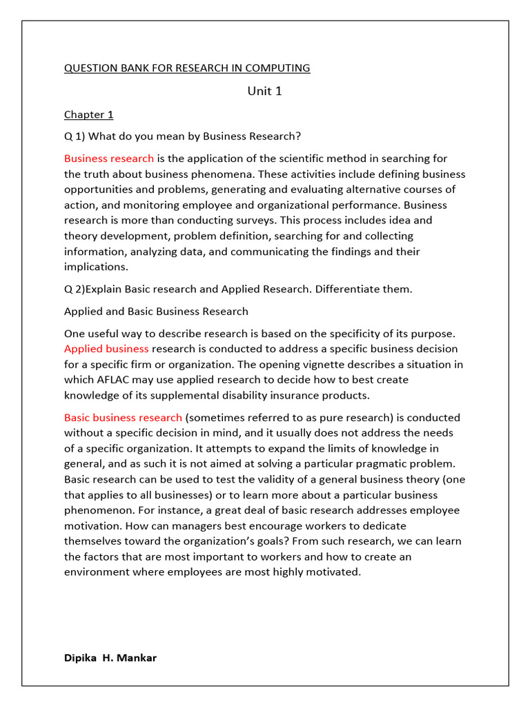 Chapter 1-RIC | PDF | Knowledge | Basic Research