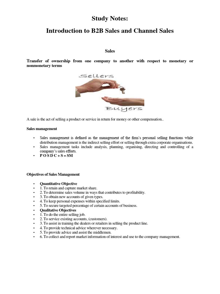 Sales Notes | PDF | Sales | Retail