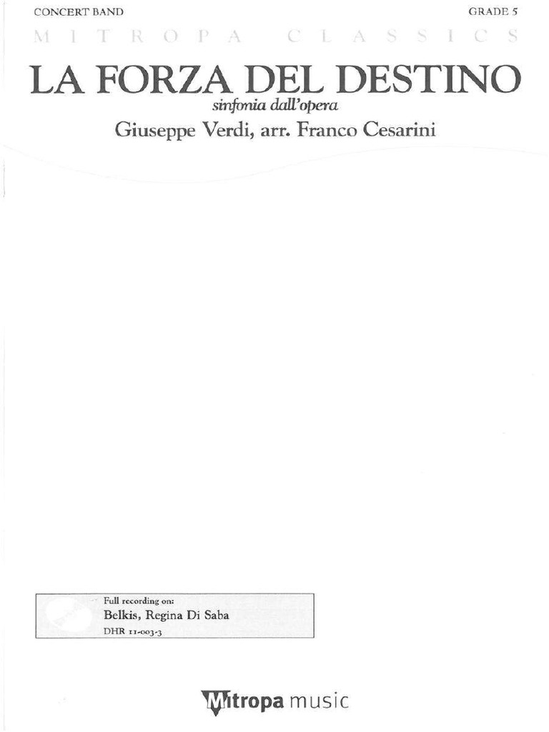 La Forza Del Destino, Partitura Geral | PDF