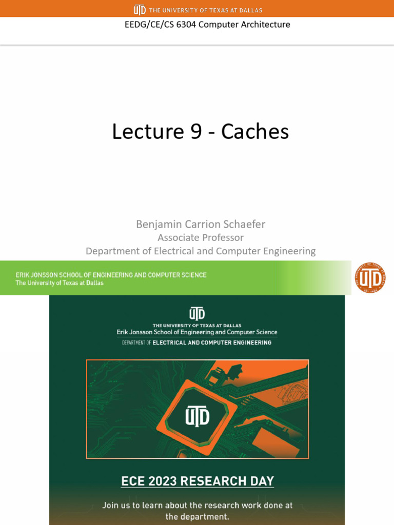 EE6304 Lecture9 Mem Caches | Download Free PDF | Cpu Cache | Computing