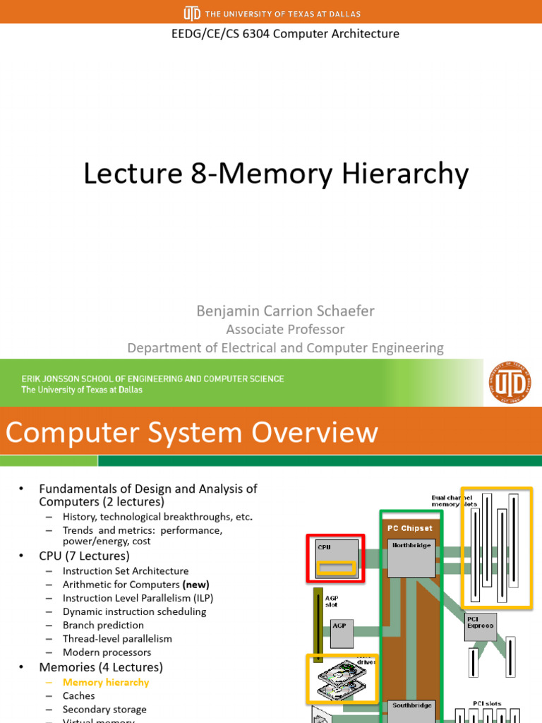 EE6304 Lecture8 Mem Hierarchy | PDF | Random Access Memory | Dynamic Random Access Memory