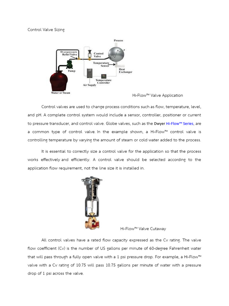 Control Valve Sizing | PDF | Valve | Pressure
