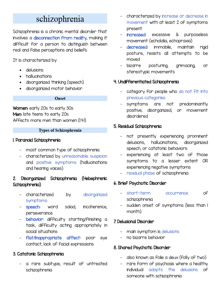 Schizophrenia and Mental Status Exam | Download Free PDF ...