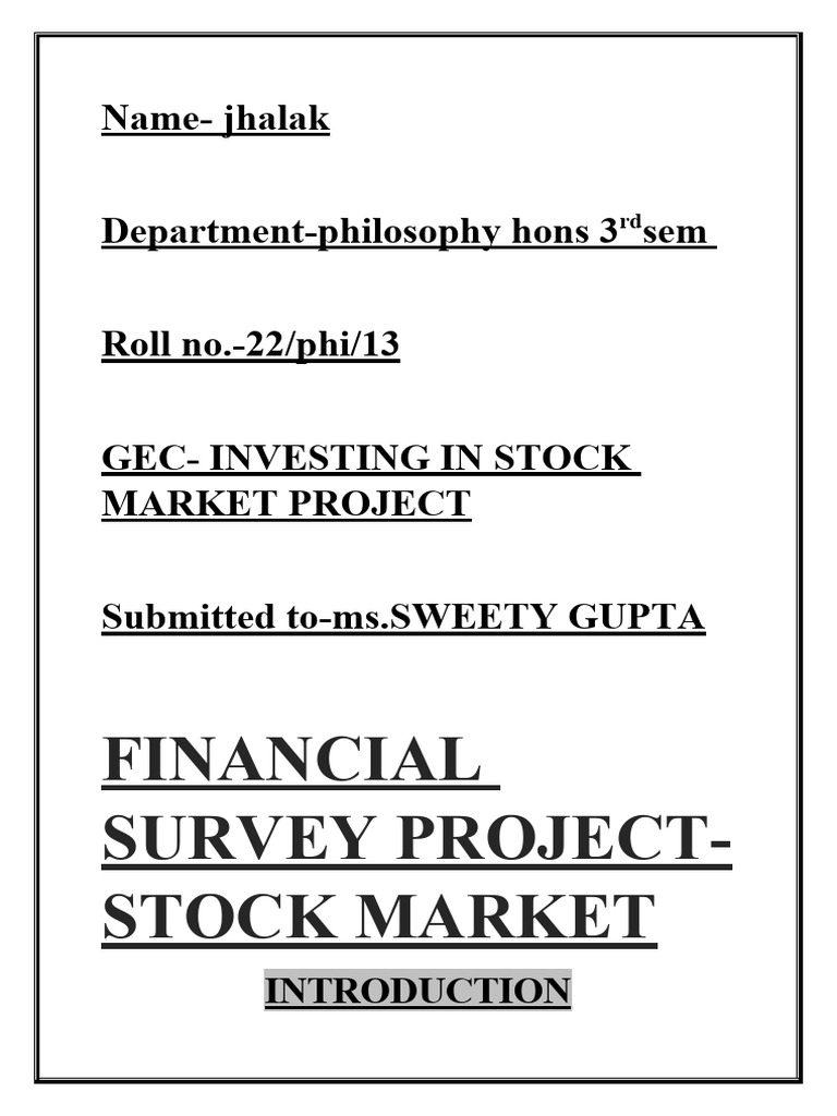 Financial Survey Project - Stock Market | PDF | Investing ...