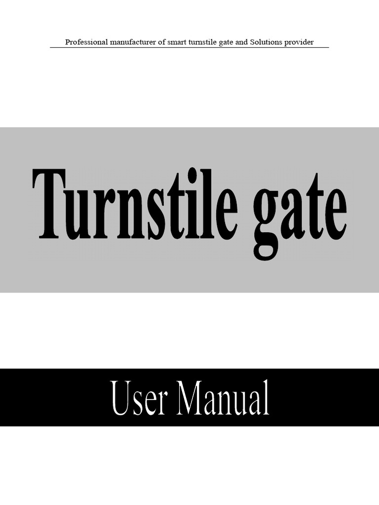 Turnstile Gate Instruction Manual (Brushless Type) | PDF | Screw ...