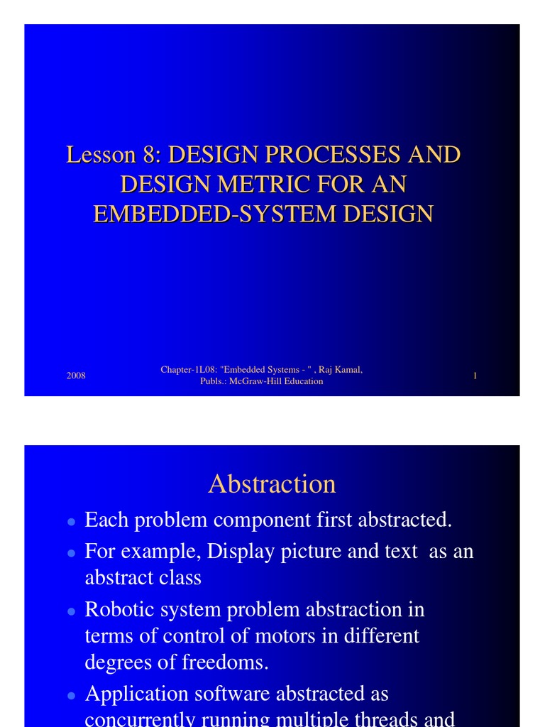 Lesson 8: Design Processes and Design Metric For An Embedded - System ...