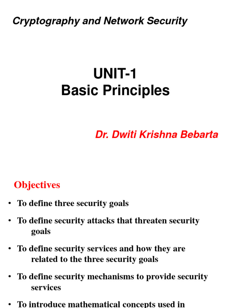 Unit-1-Basic Principles | PDF | Computer Security | Security