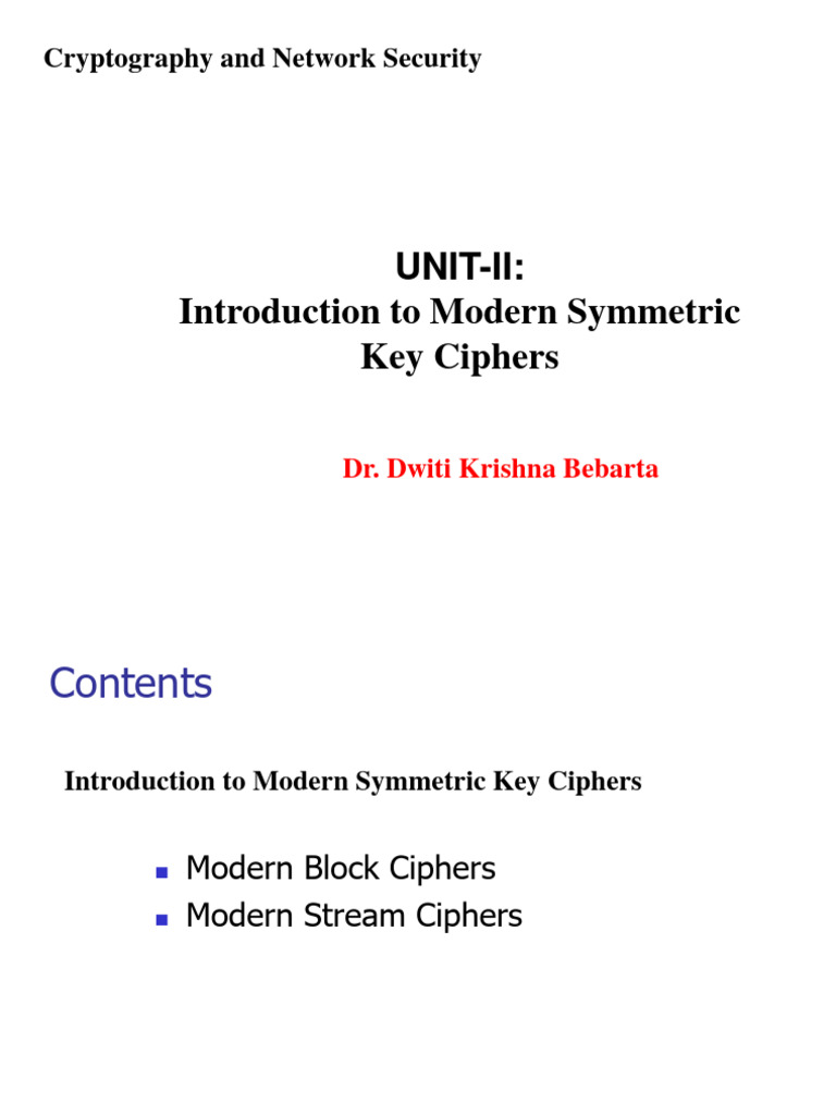 Unit-2-Introduction To Modern Ciphers 1 | PDF | Cryptography | Cipher