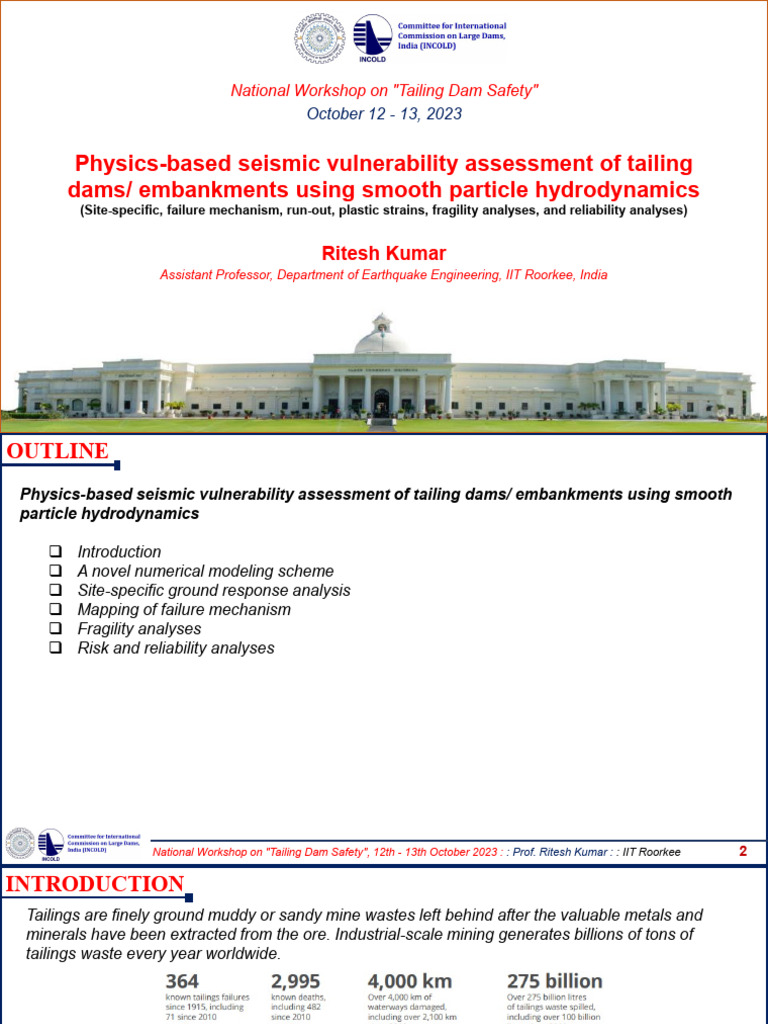 Physics-Based Seismic Vulnerability Assessment of Tailing Dams ... Physics-Based Seismic Vulnerability Assessment of Tailing Dams ...