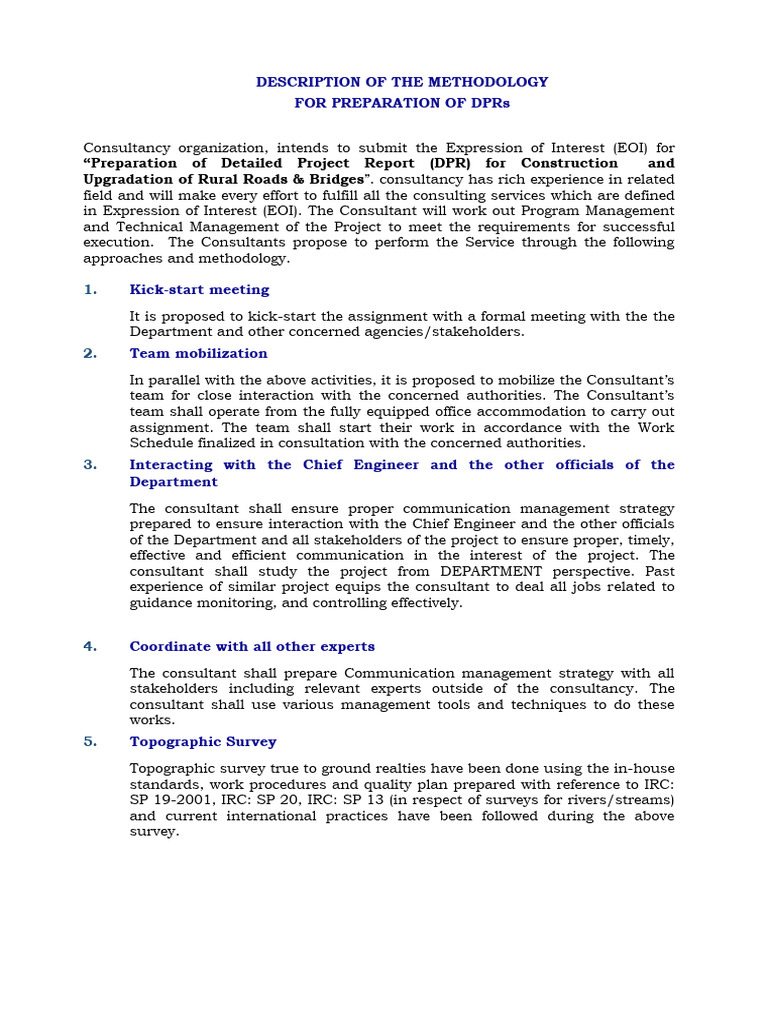 Methodology of Road Works | PDF | Consultant | Specification (Technical ...