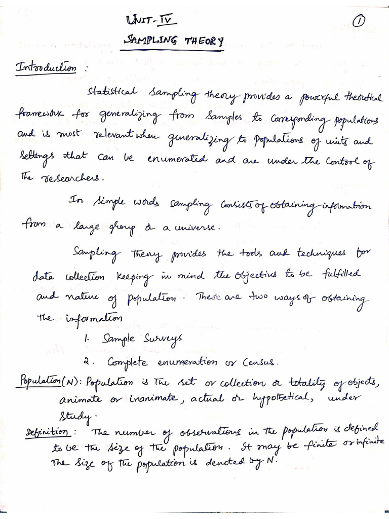 Ps Unit4 Sampling Theory Pdf