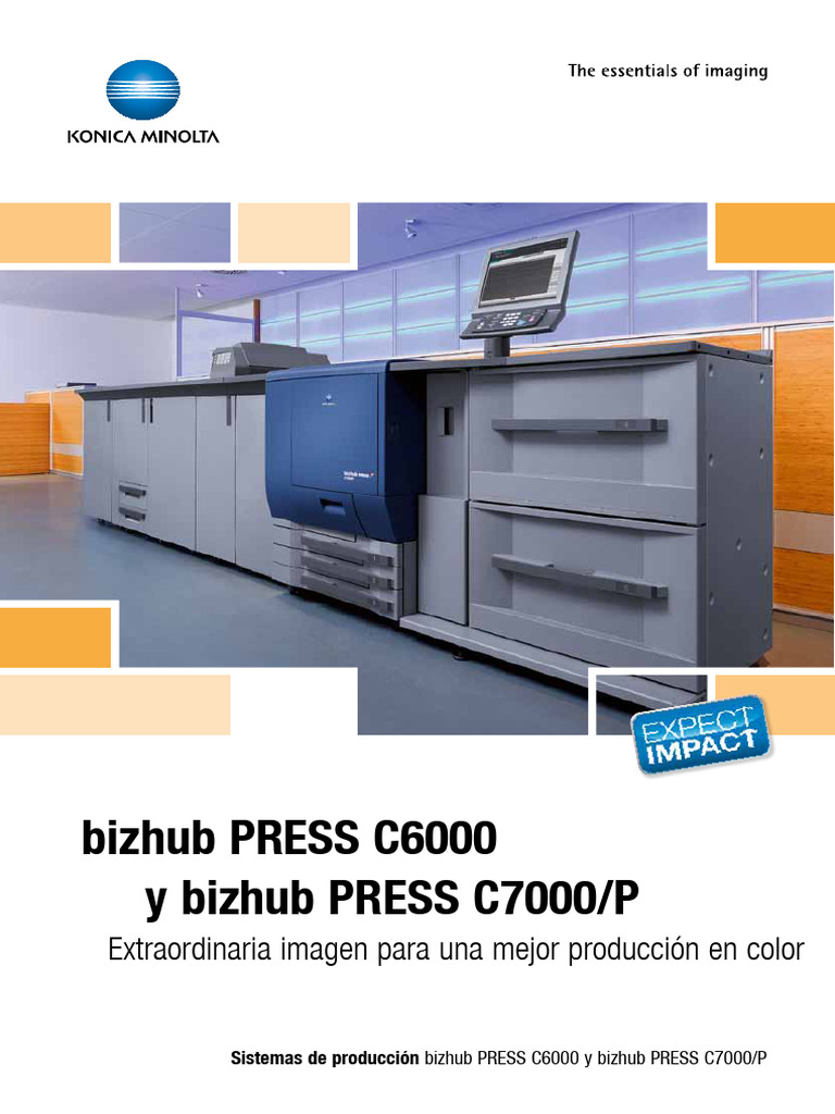 Konica Minolta Bizhub PRESS C7000 Folleto | PDF | Encuadernación | Papel